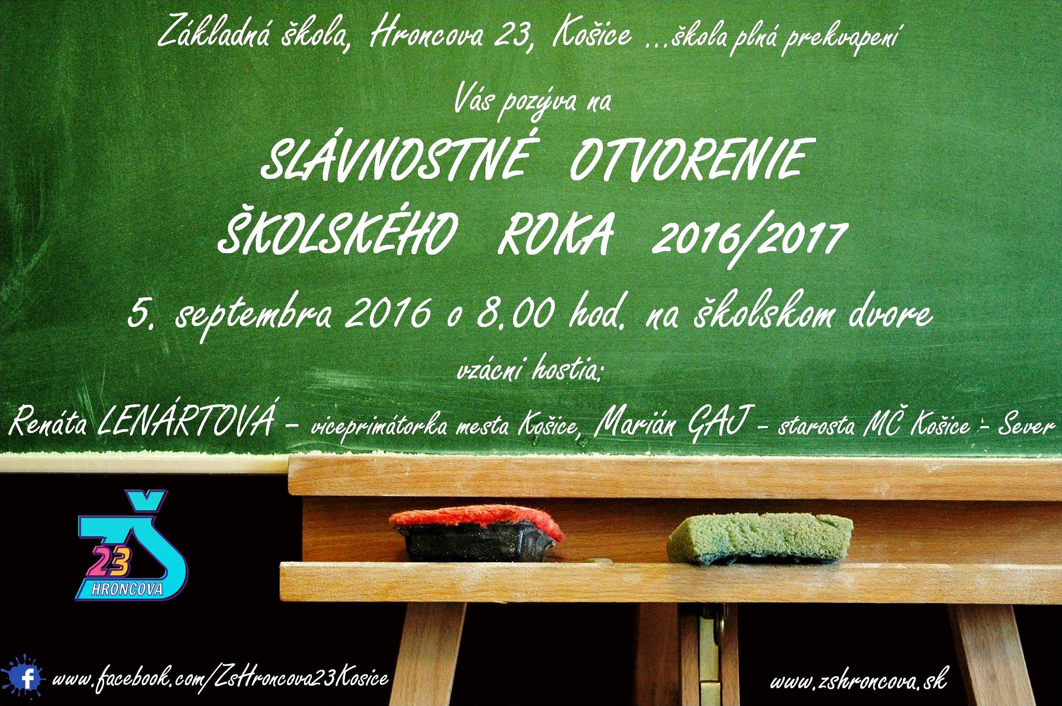 Organizácia začiatku školského roka – Slávnostné otvorenie – pozvánka ...